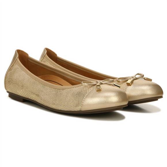 Vionic | Shoes | New Vionic Minna Ballet Flat Wide Width In Gold ...